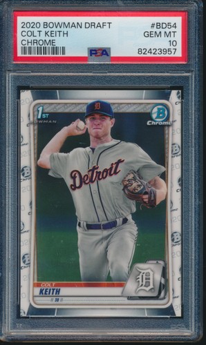 PSA 10 COLT KEITH 1st 2020 Bowman Chrome Draft TIGERS Rookie Card RC ...