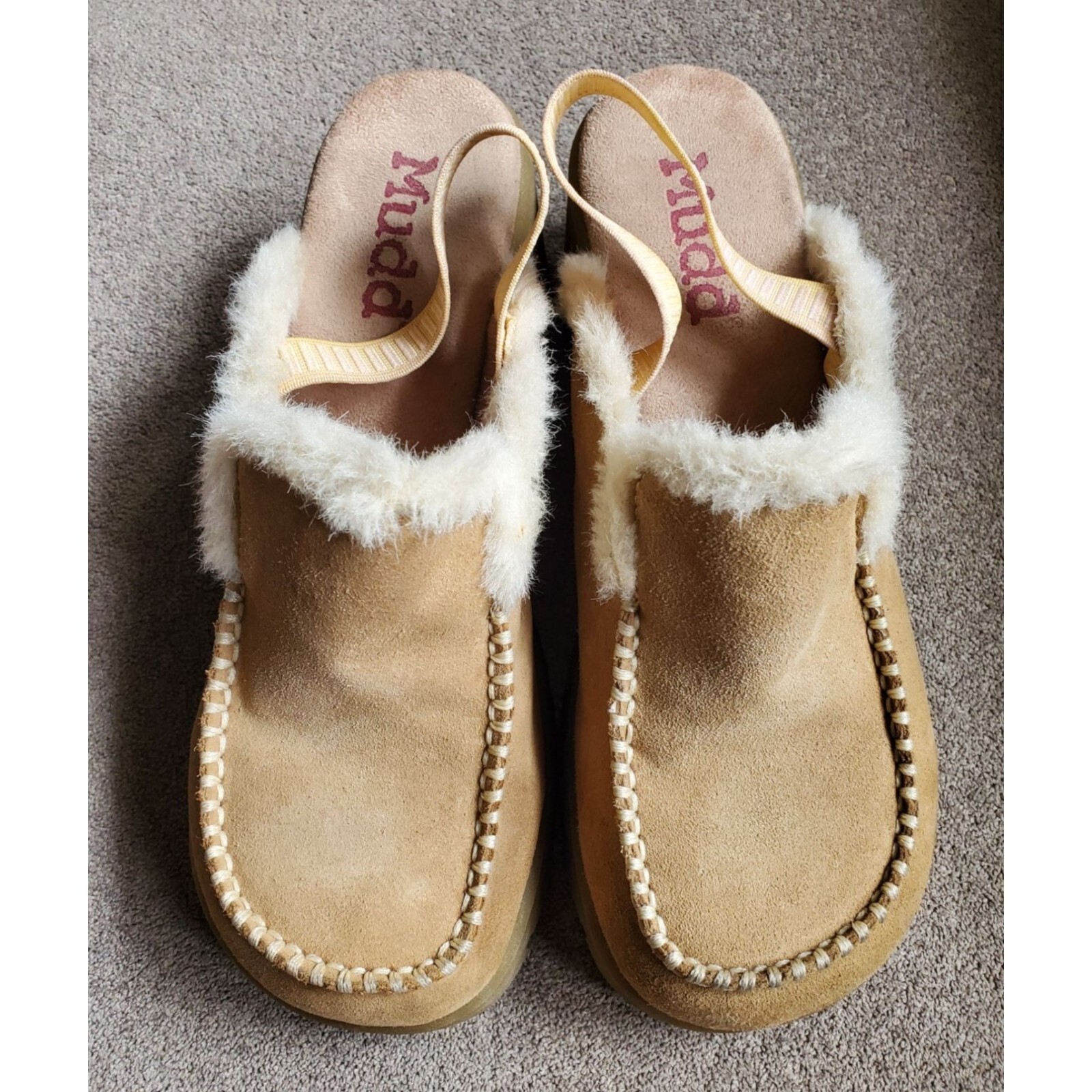 Vintage 90s Y2K Mudd Fur Lined Chunky Clogs Women's Size 9.5 With Added ...