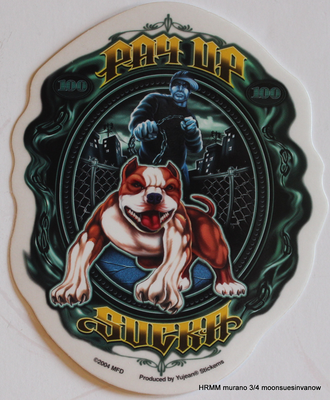 Pit Bull pay up sucker Biker Enthusiast tank decal Window Sticker | eBay UK