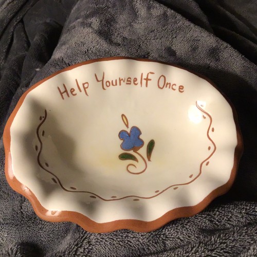 Pennsylvania Dutch Motto Redware Pottery Ruth Price “ Help Yourself ...