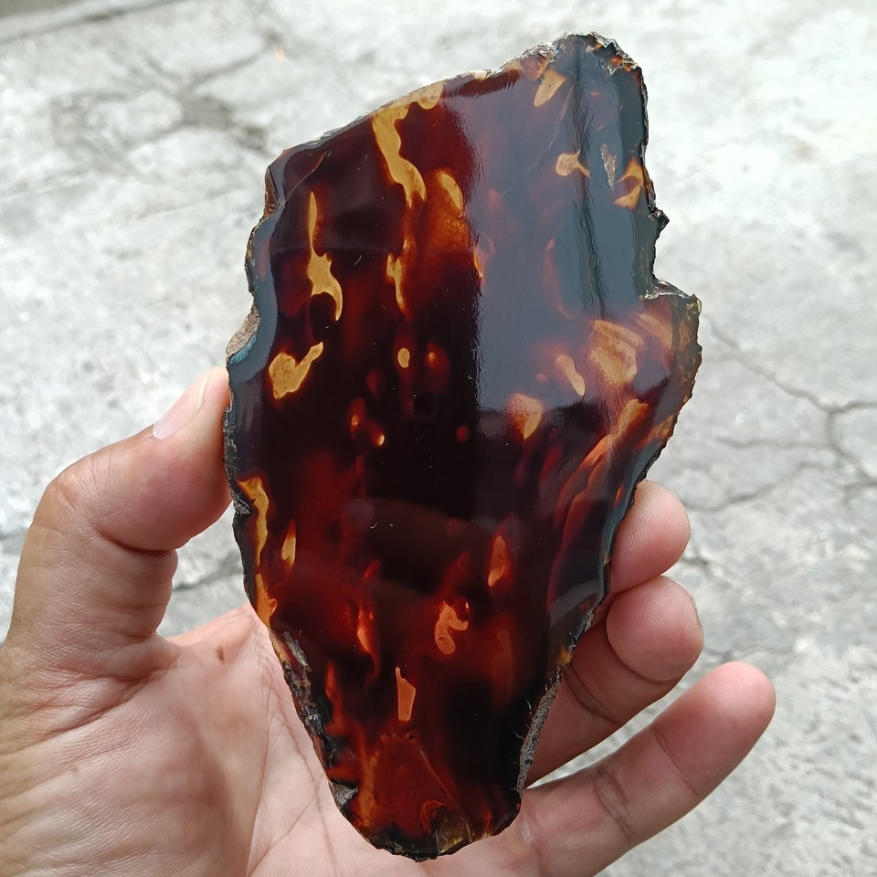 77 gram Indonesia Sumatra Amber Slab Polished Rough Raw Stone Gemstone ...