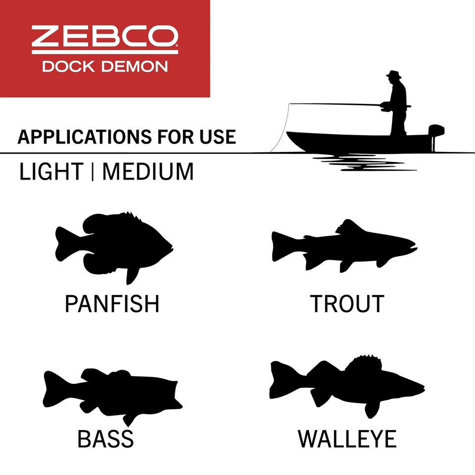 Zebco Dock Demon Spinning Reel and Fishing Rod Combo, 30-inch 1-Piece ...