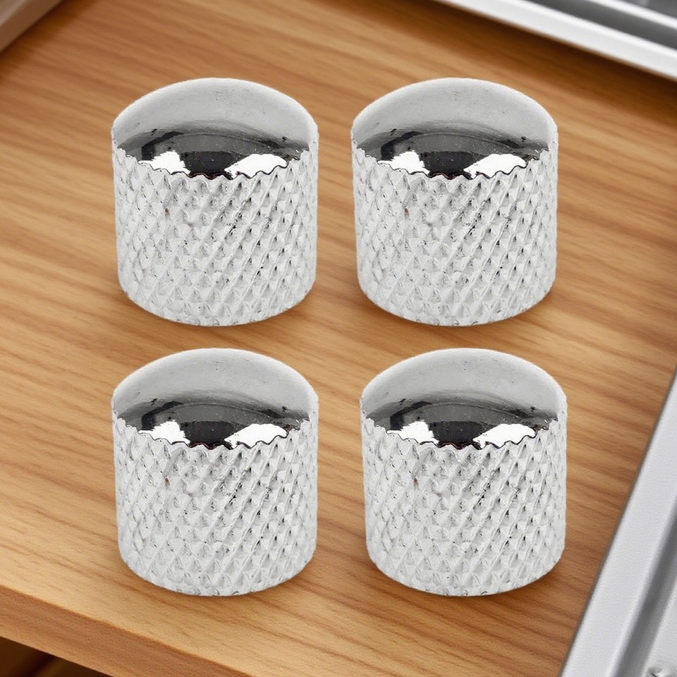 4Pcs Chrome Dome Tone Volume Control Knobs for Electric Guitar Bass ...