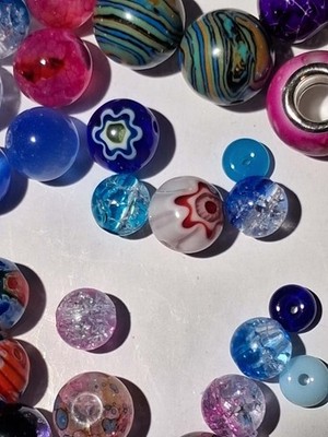 100 8-12mm Large glass & porcelain BEADS spangles on Lace Making ...