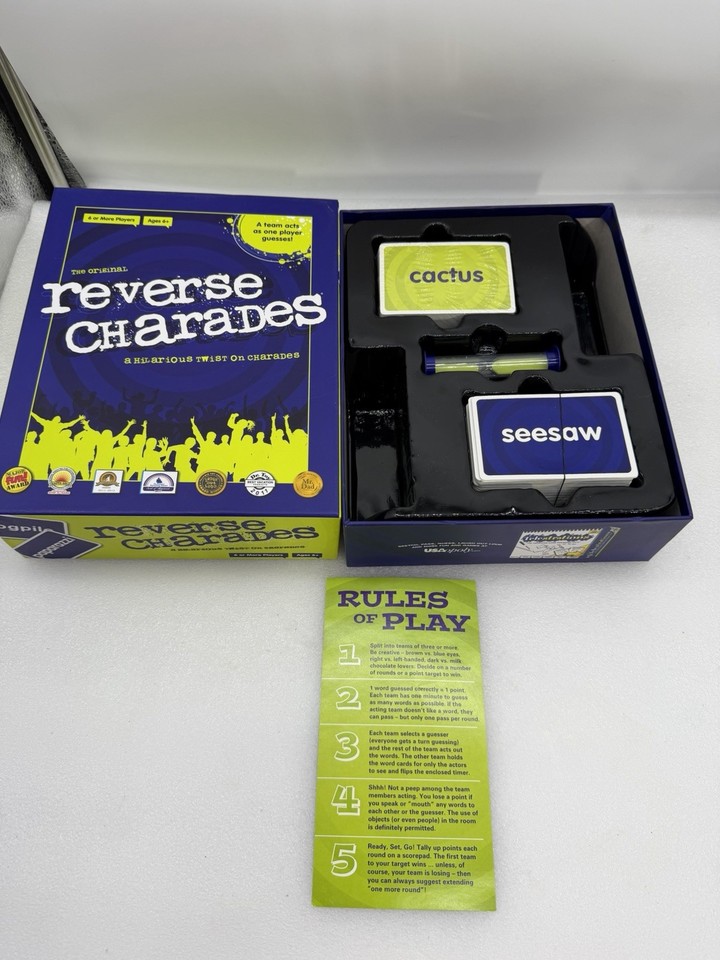 Vintage The Original Reverse Charades Game USAopoly Complete In Box ...