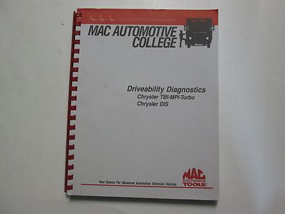 Mac Electronic Tools Driveability Diagnosis Chrysler TBI MPI Turbo DIS ...