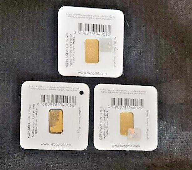 MIRACLE GOLD BARS 24K SET OF 3 DIFERENT WEIGHT DIRECT FROM THE MINT ON ...