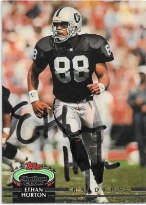 ETHAN HORTON Autographed Signed 1992 TSC card #274 Oakland Raiders COA ...