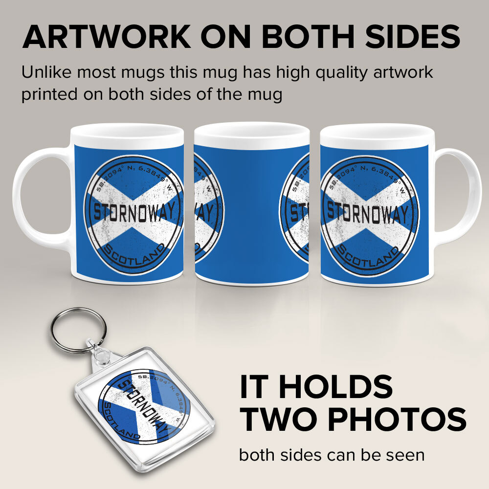 1 Mug & 1 Rectangle Keyring Stornoway Scotland Flag Circle #59723 | eBay
