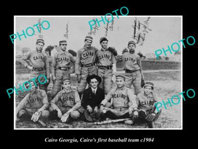 OLD POSTCARD SIZE PHOTO OF CAIRO GEORGIA, THE FIRST CAIRO BASEBALL TEAM ...