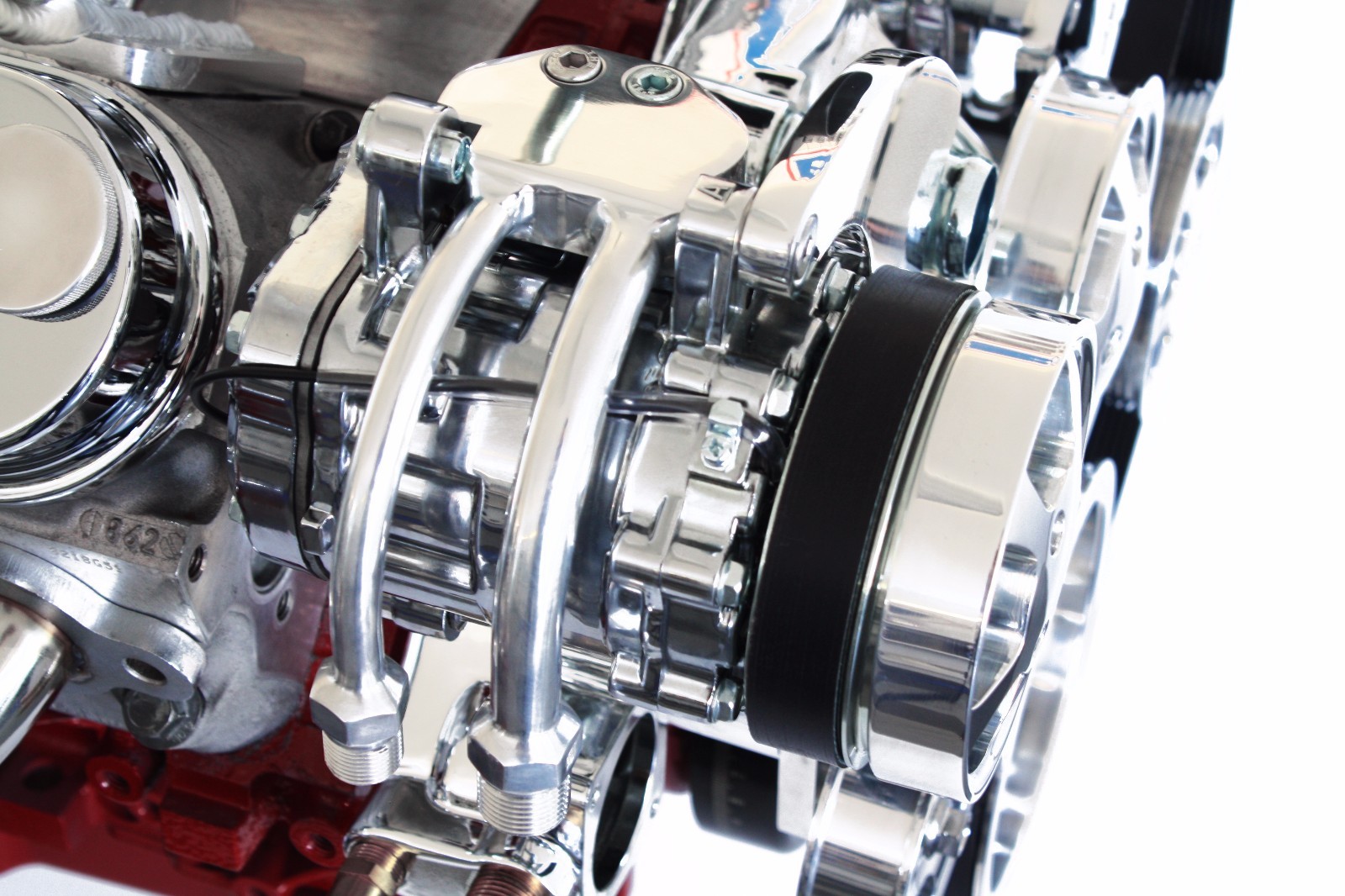 LS Serpentine Front Runner Pulley Drive Kit Polished/Chrome Bracket LS1 ...