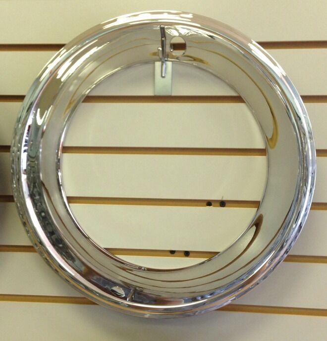 15" 2.5" Stepped Edge Chrome Stainless Steel Beauty Trim Ring Set SET ...