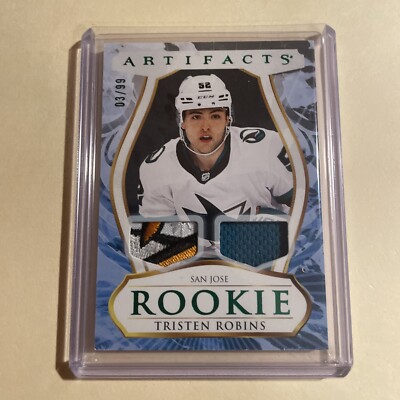 23/24 UD ARTIFACTS TRISTEN ROBINS #191 ROOKIE EMERALD PATCH/JERSEY /99 ...