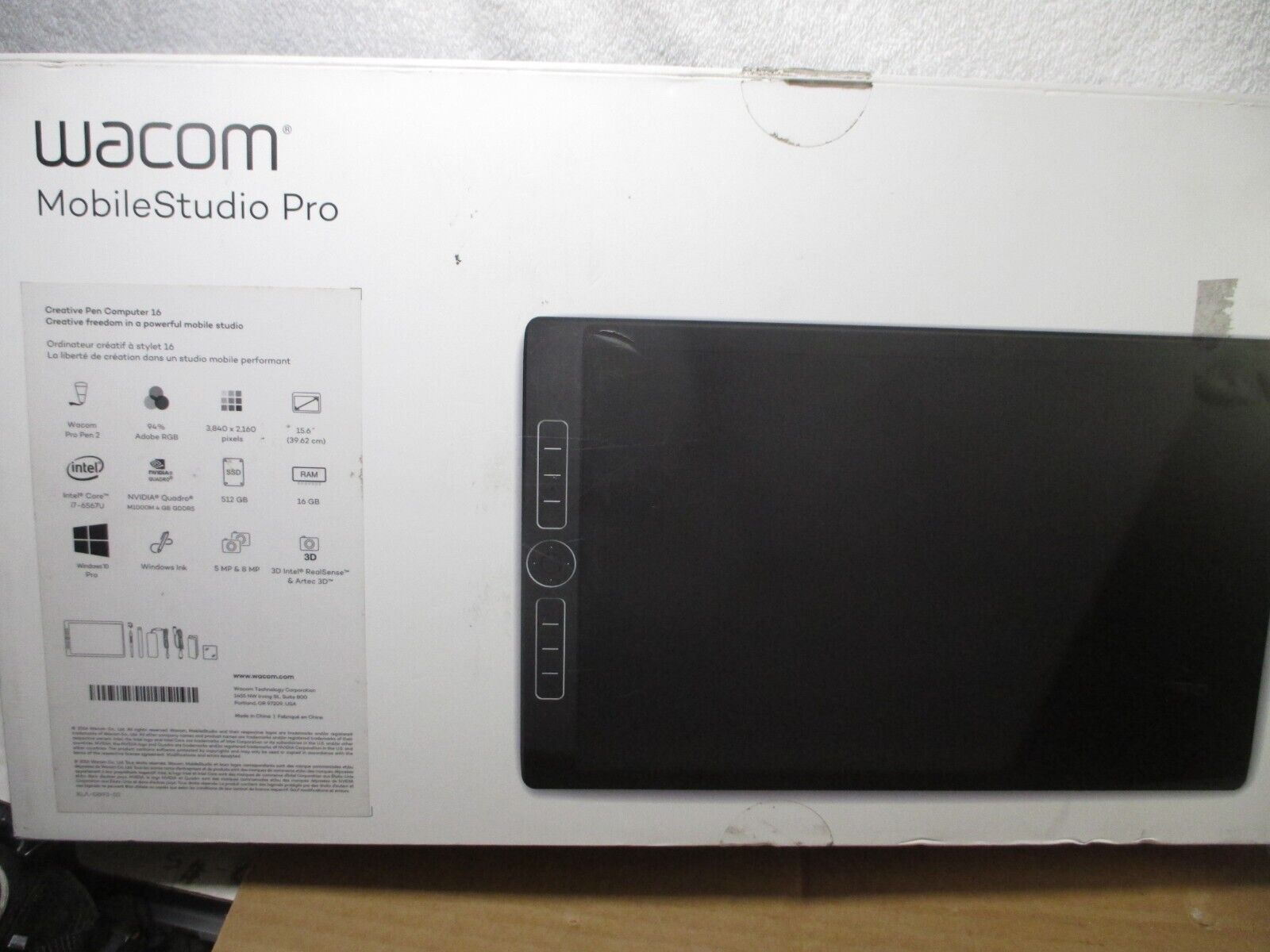 Wacom DTHW1620 Mobile Studio Pro 16" Drawing Tablet Computer 512GB I7 ...
