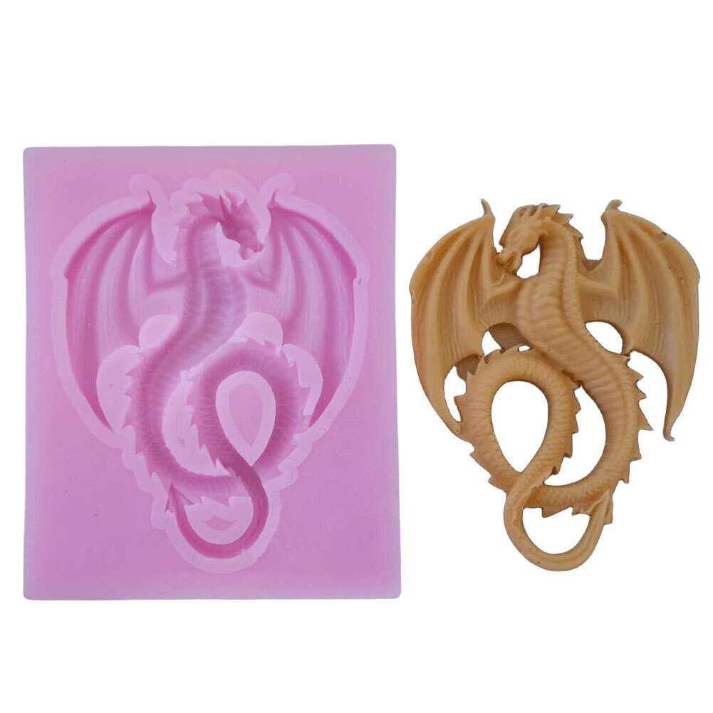 Silicone Dragon Cake Mold Non Stick Candy Mold for Kitchen Baking (Pink ...