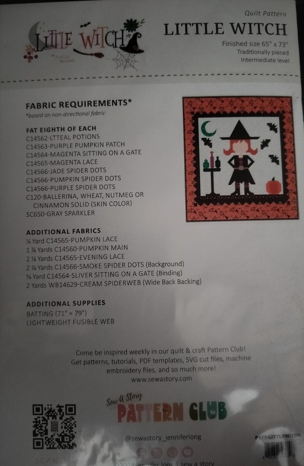 Jennifer Long Little Witch Quilt Pattern | eBay