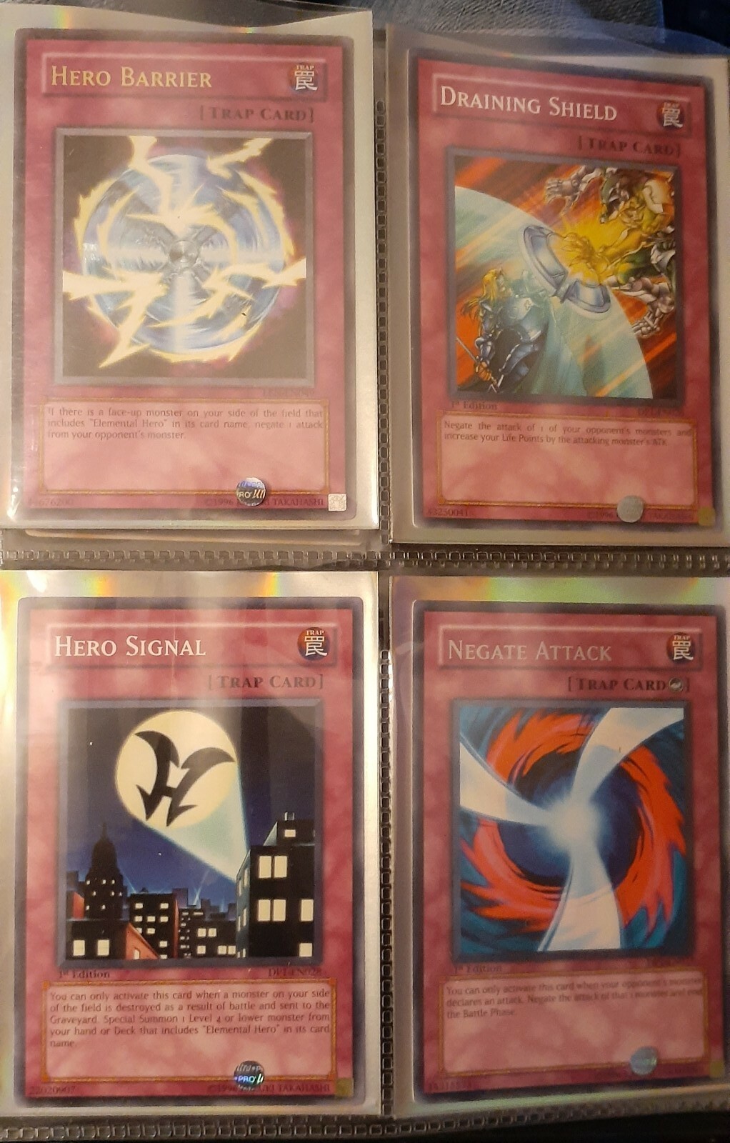 Hero Barrier Holo Yugioh Card & 1st E Draining Shield; Hero Signal: Neg ...