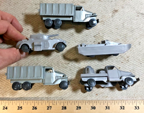 Marx 5 Silver Plastic Military Vehicles O Gauge Train Loads (C) | eBay