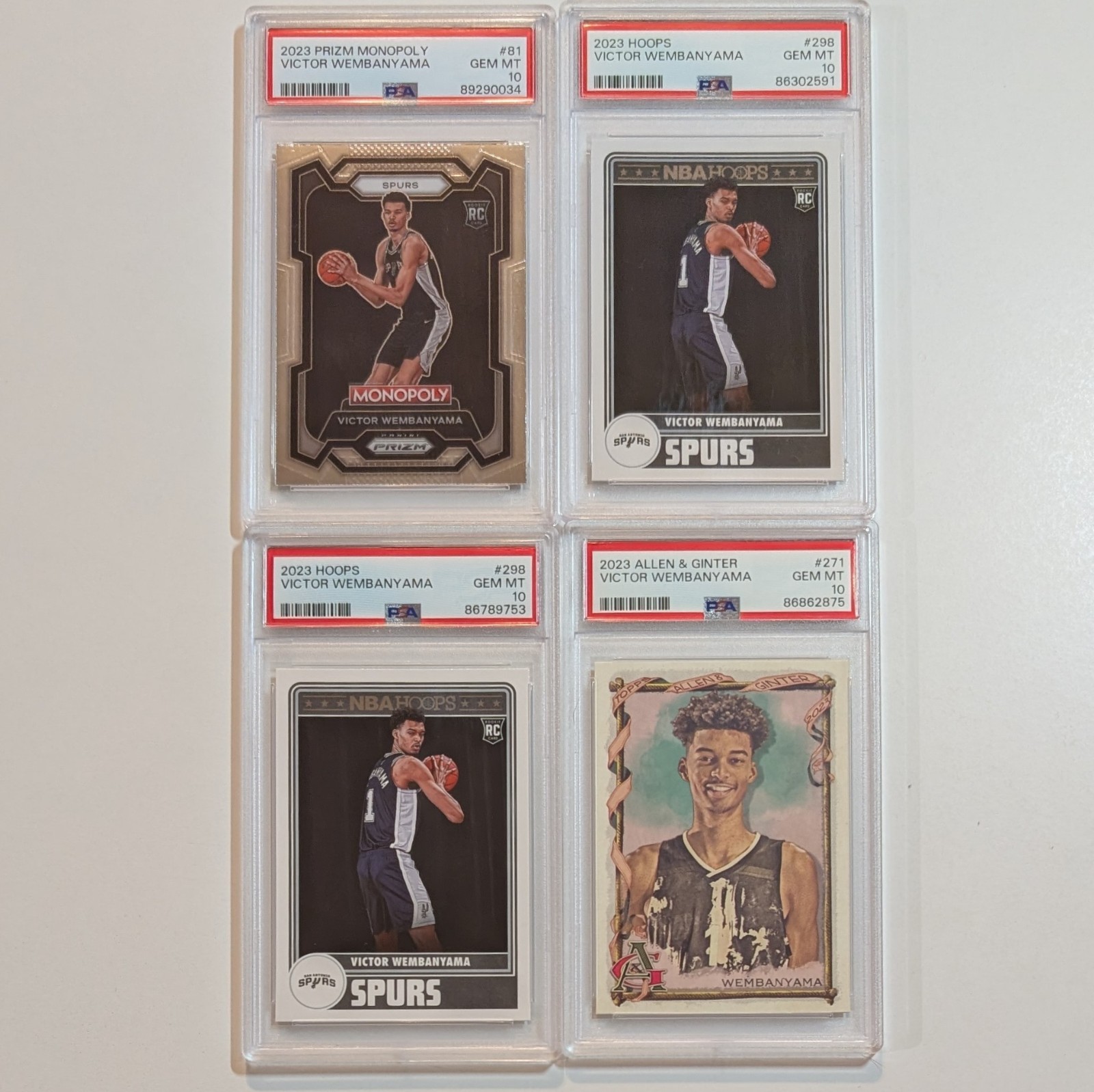 Victor Wembanyama Rookie Lot (4) Wemby Rookies Graded PSA GEM MINT 10 ...
