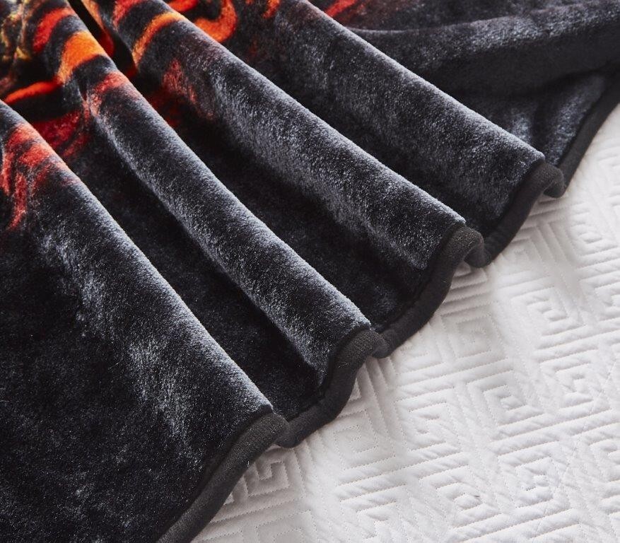 60x80" Red Flame Blade Fantasy Dragon Mink Faux Fur Twin Full Size ...