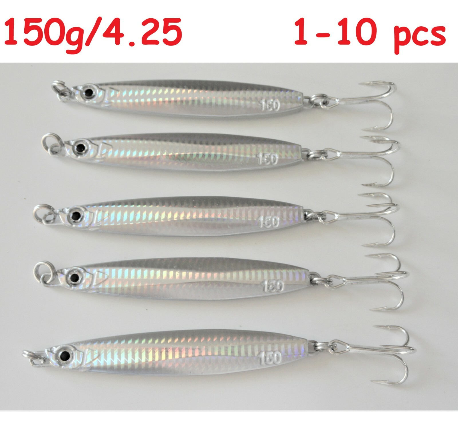1 to 10 pcs Colt Sniper Metal Jigs 150g/5.25oz Silver Vertical Knife ...