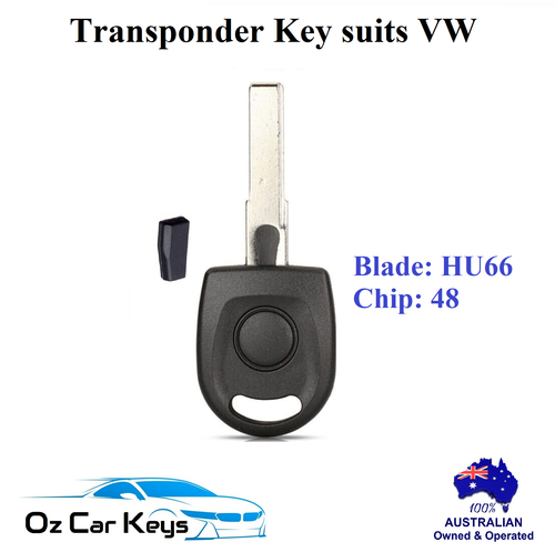 HU66 48 Transponder Car Key suits VW Volkswagen | eBay Australia