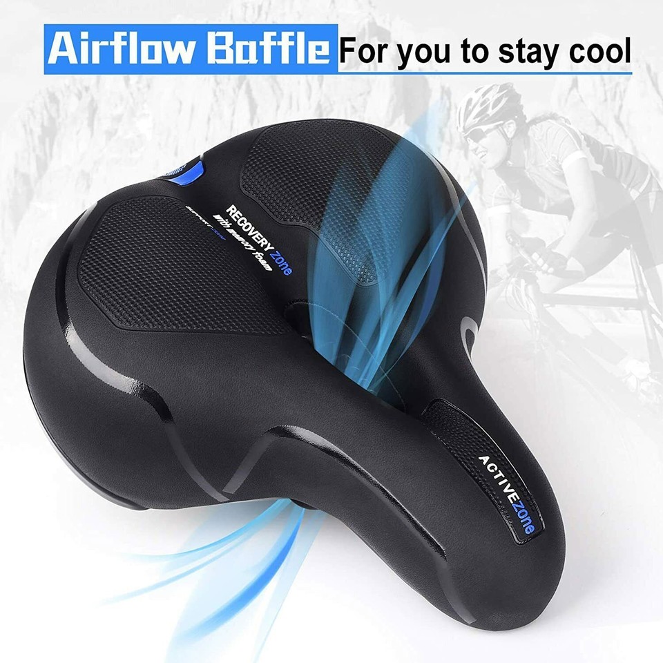 Comfort Wide Big Bum Bike Bicycle Gel Cruiser Sporty Soft Pad Saddle ...