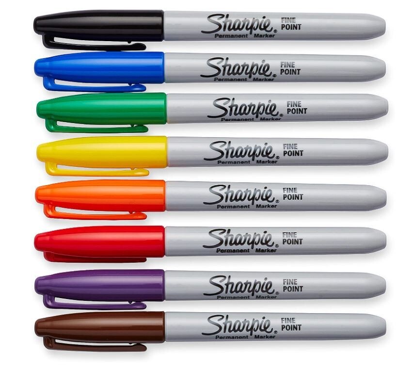 NEW! Sharpies Permanent Markers, 8 Count, Fine Point, Original Assorted ...