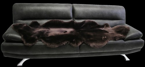 Bella Letto di Pelliccia Riposo Vero Agnello, Braun, Scuro, Sofaauflage ...
