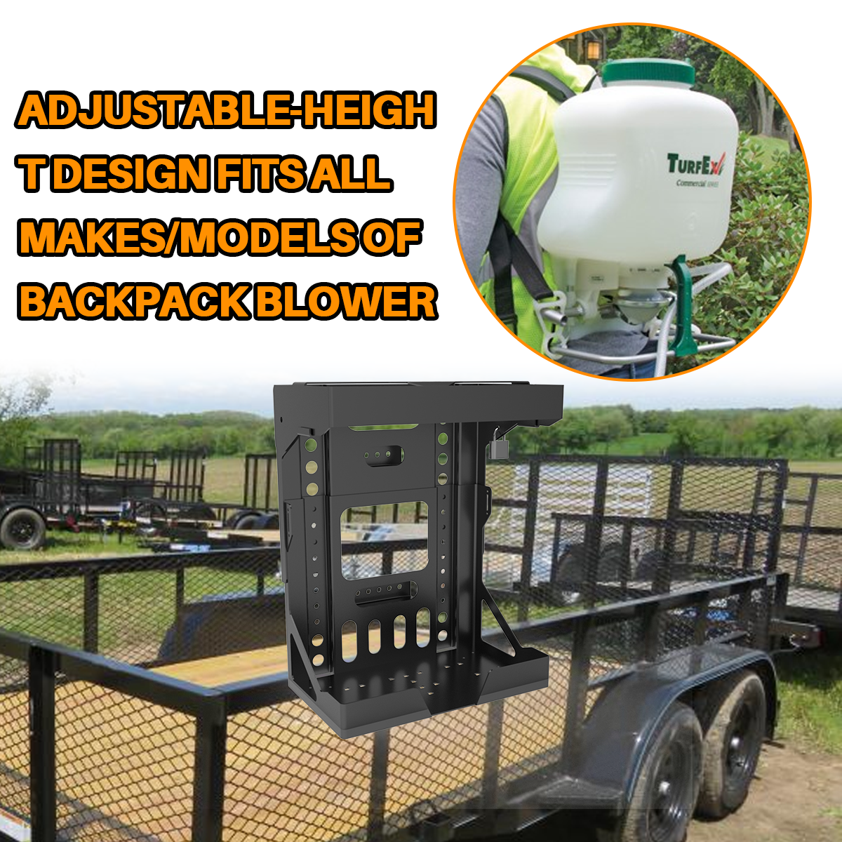 Open Enclosed Landscape Trailer Adjustable Lockable Backpack Blower ...