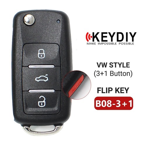 1PC KEYDIY KD Universal Flip Remote Key VW Style B-Series 3+1 Buttons ...