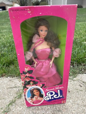 Vintage 1983 Barbie Sweet Roses PJ Doll In Box Mattel Pretty NOS *See ...