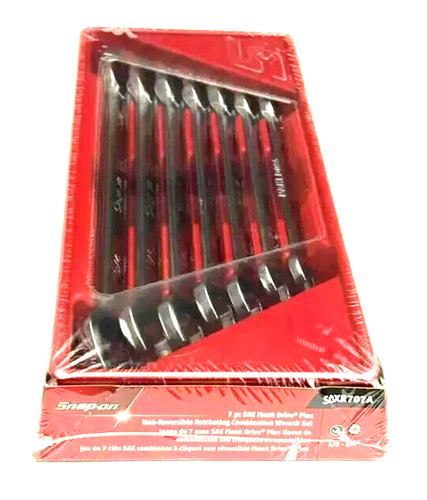New Snap-on™ 7pc SAE 0° Non-Reversing Ratcheting Combo Wrench Set ...