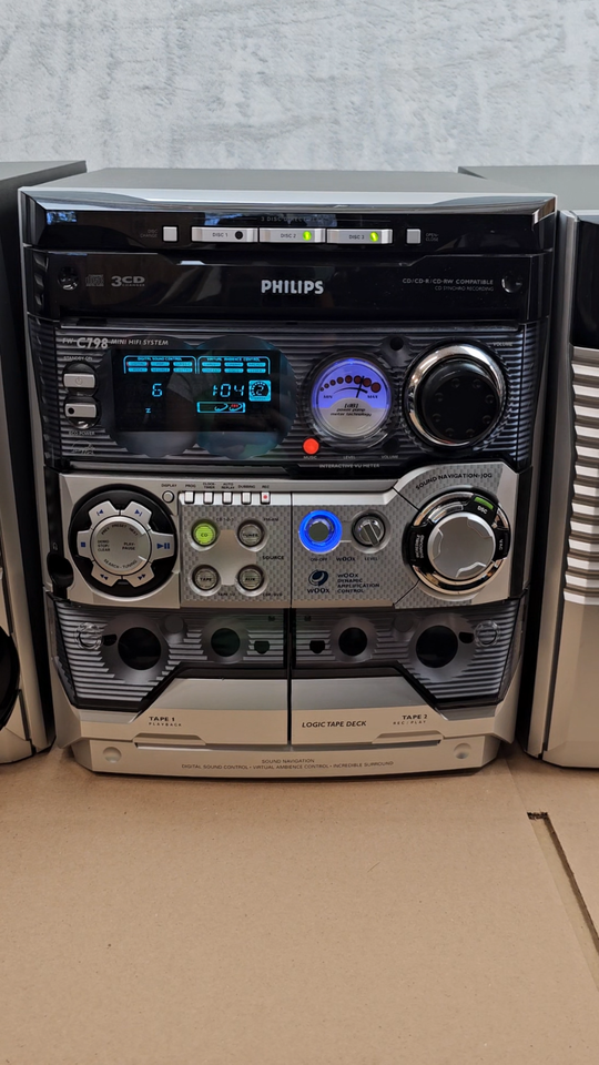 Phillips FW-C798 Mini Hi-Fi System 3 CD Tray Changer 2 Cassette ...