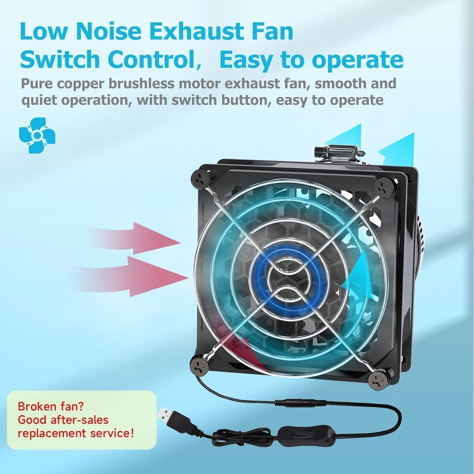 YOOPAI Fan Fume Extraction Kit for 3D Printer Enclosure, Exhaust Pipe ...