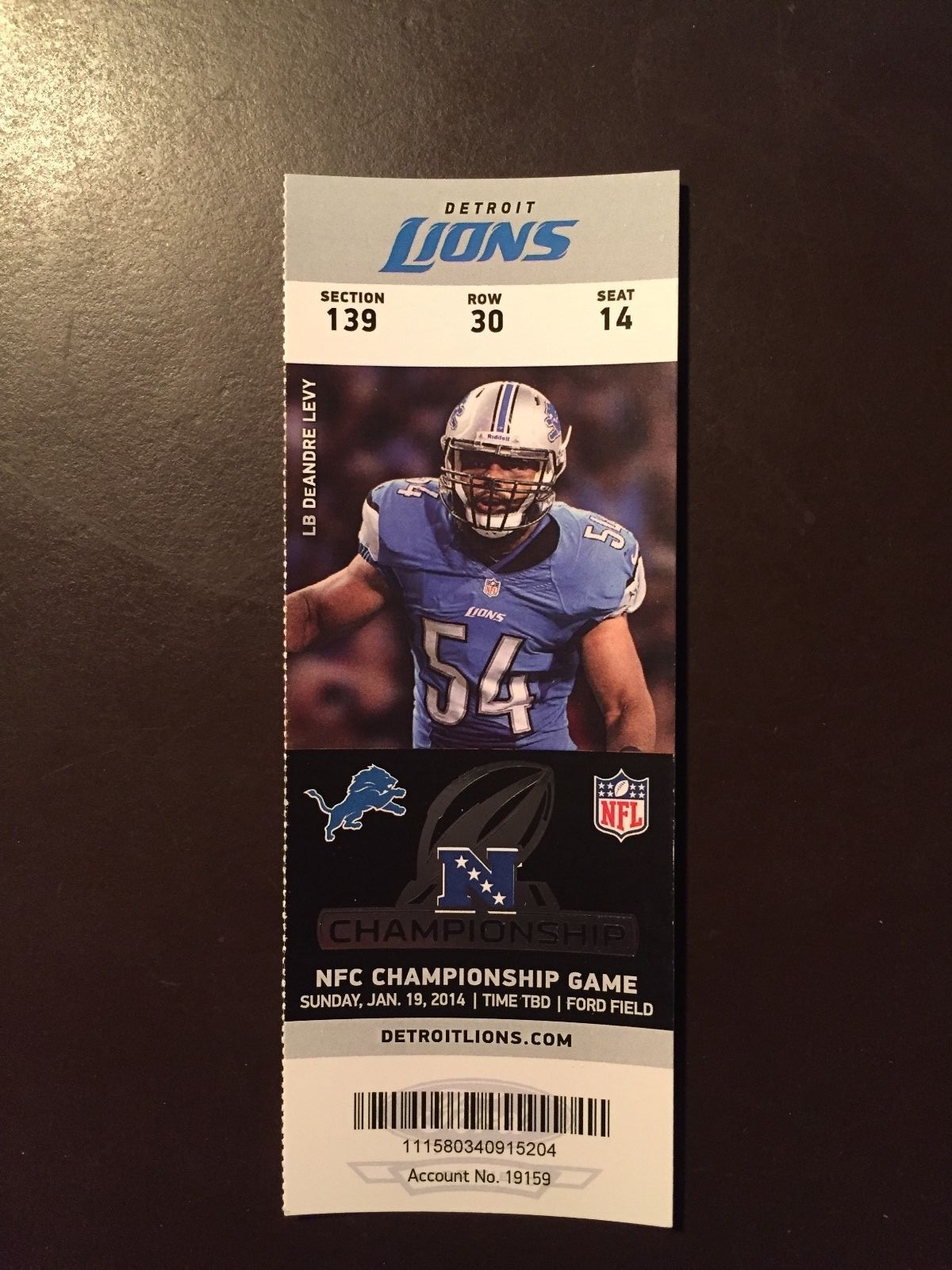 Detroit Lions 2014 "Phantom" NFC Championship ticket stub | eBay