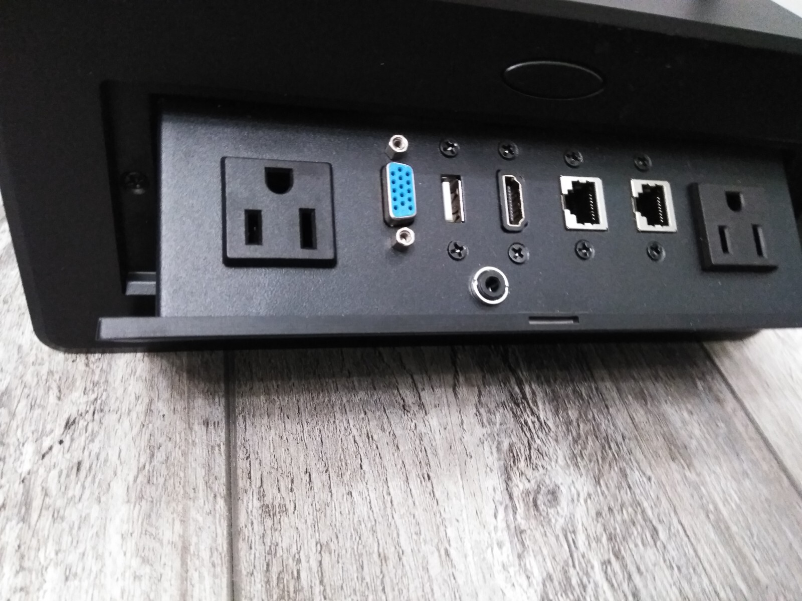 Conference Table Power Brush Connectivity Box with 4 AC Power + 2 RJ45 ...