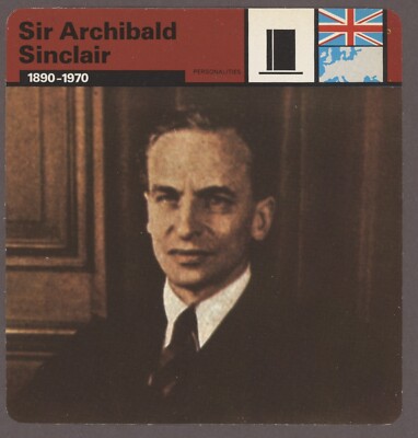 Sir Archibald Sinclair Edito Service Card Second World War II Person | eBay