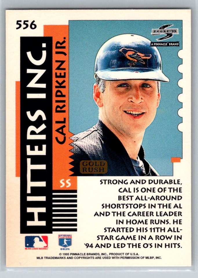1995 Score #556 Cal Ripken Jr. HIT Baltimore Orioles Card | eBay