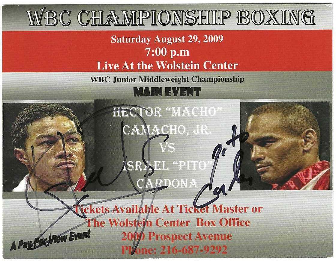 Hector Macho Camacho & Pito Cardona Signed Promo Card 2009 / Boxing ...