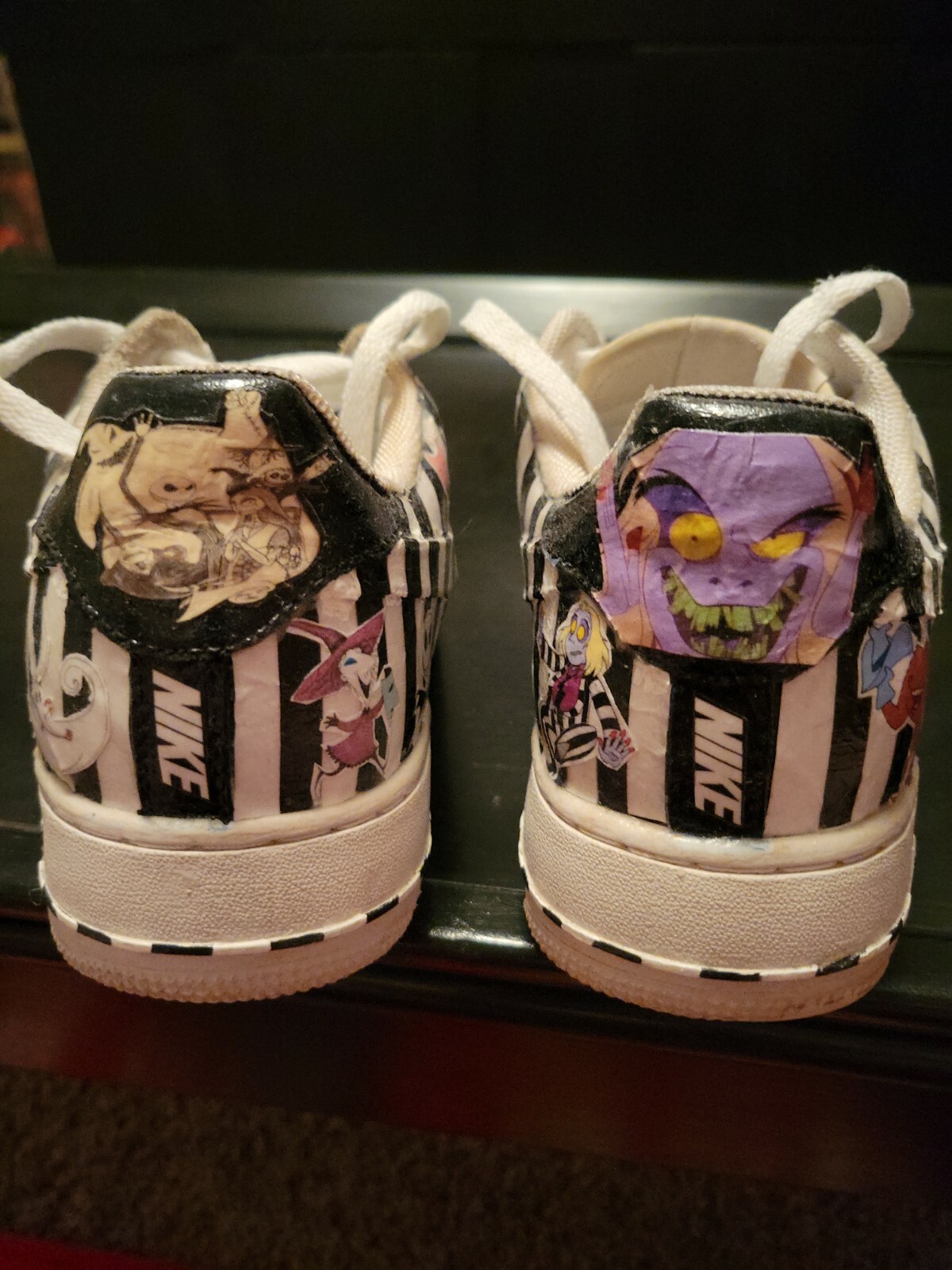 Tim Burton Custom Nike Air Force 1 Men 9.5 Beetlejuic… - Gem