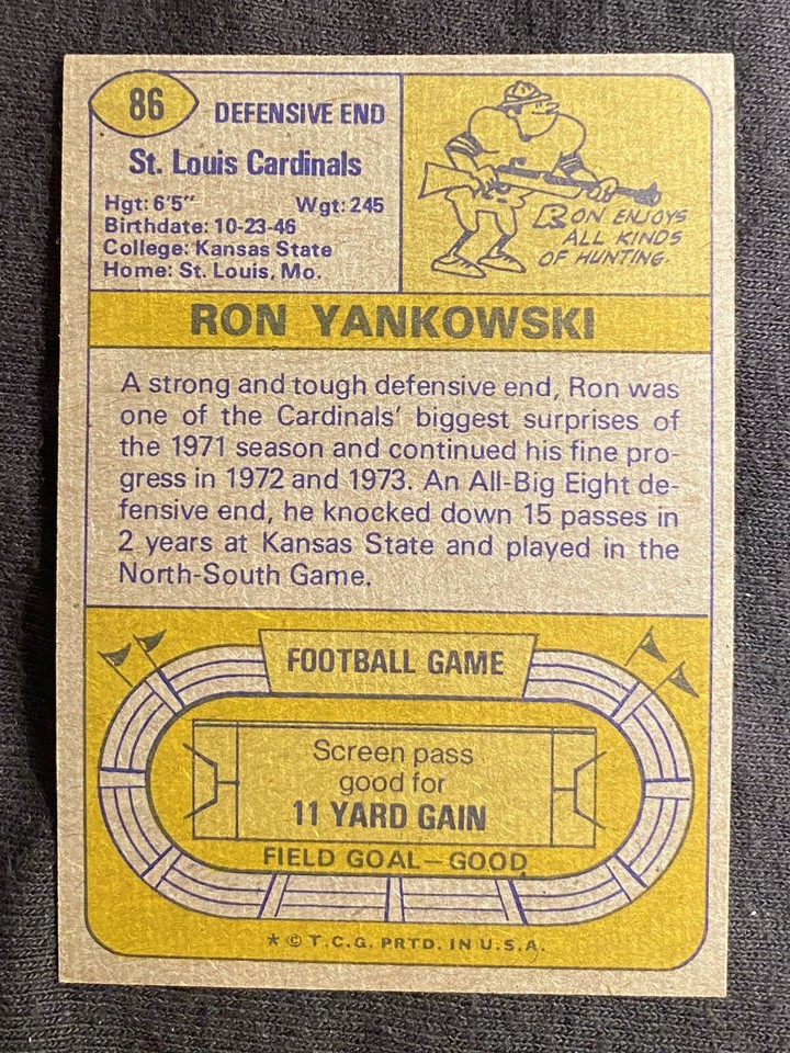 1974 Topps - #86 Ron Yankowski | eBay