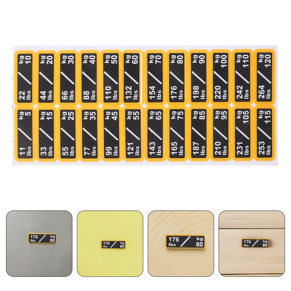 2 Sheets Fitness Equipment Weights Stickers Gym Block Labels Self ...