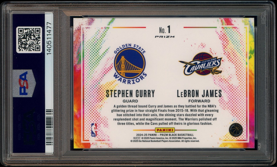 2024-25 Panini Prizm Color Blast Duals #1 Stephen Curry LeBron James ...