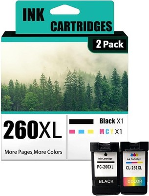2PK Canon PG-260XL CL-261XL Ink Compatible For Pixma TS5320 TS6420 ...