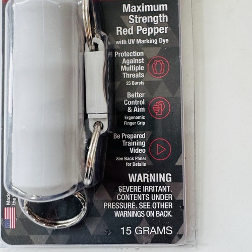 Sabre Hard Case Spray Gray OC Pepper And UV Dye Quick Release Key Ring ...