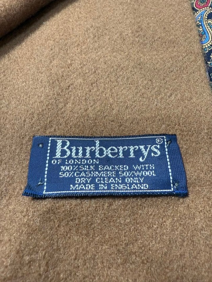 Burberry Reversible Paisley Silk Cashmere Wool Scarf Stole 28x152cm ...