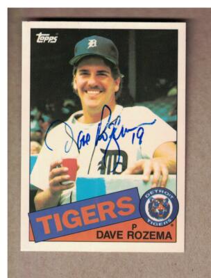 Dave Rozema AUTOGRAPHED 1985 TOPPS TIFFANY BASEBALL CARD SIGNED Detroit ...