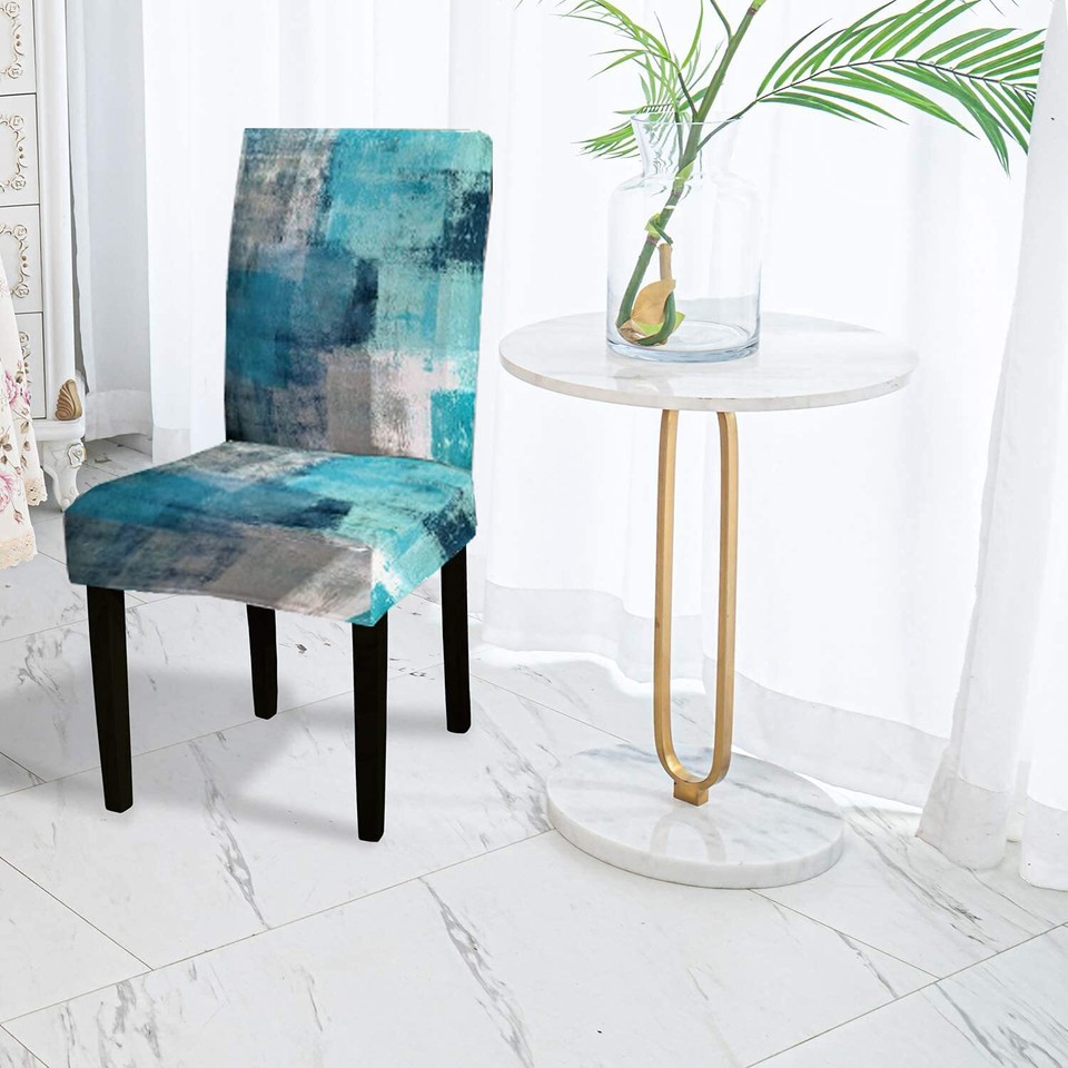 Turquoise Teal Slipcover Stretch Removable Washable Parson Chair Covers ...