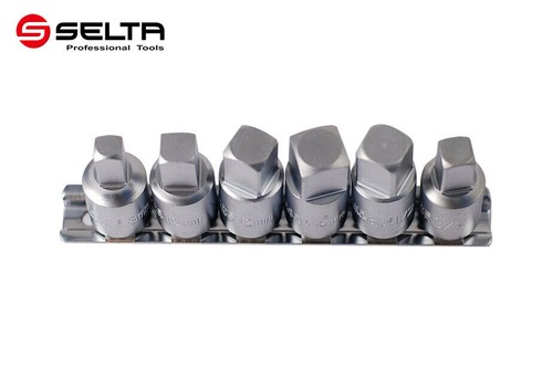 7pc 3/8" Dr. Cr-V Drain Plug Key Square Socket Bit Set 7,8,10,11,12,13 ...
